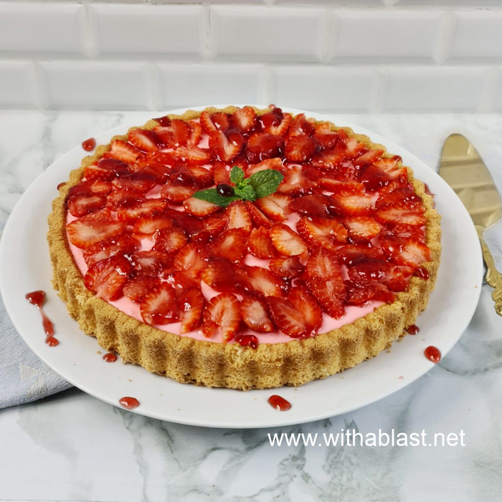 Strawberry Cream Cheese Flan | With A Blast