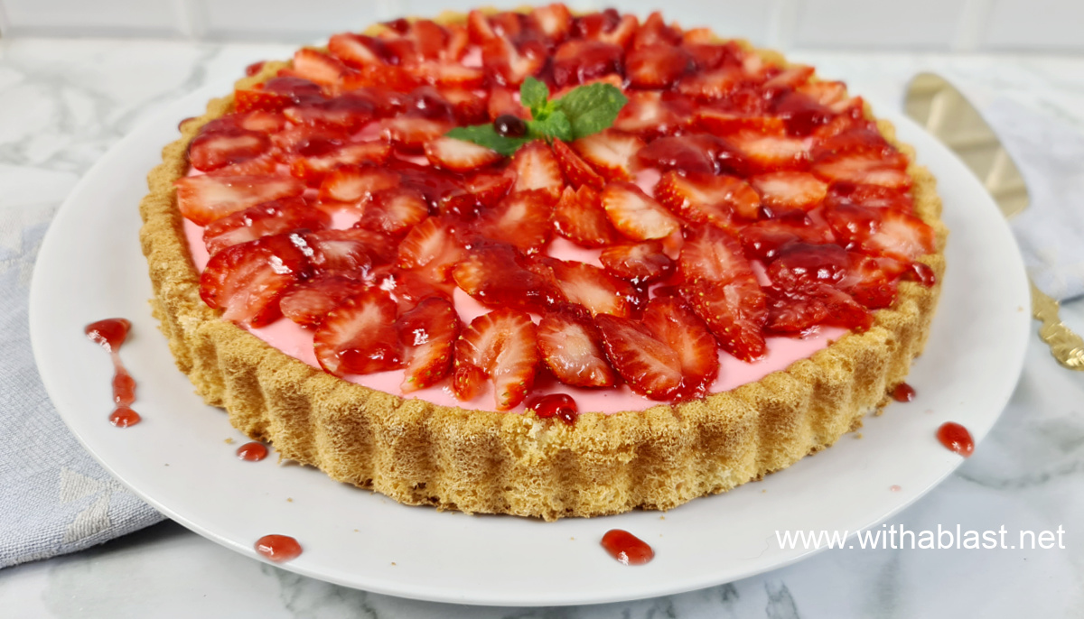 Strawberry Cream Cheese Flan | With A Blast