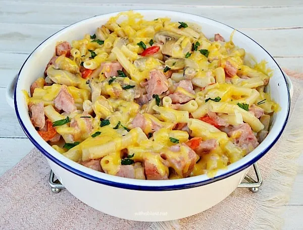 One Step Ham Casserole With A Blast