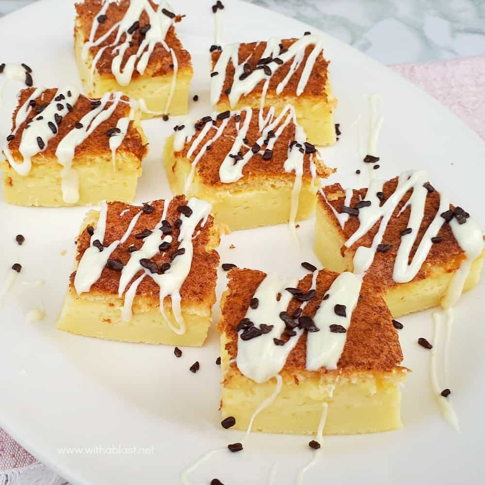 Chocolate Drizzled Milk Tart Squares | With A Blast