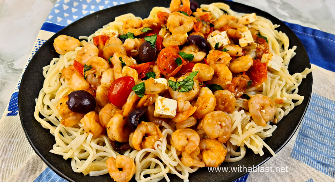 Mediterranean Shrimp Pasta | With A Blast