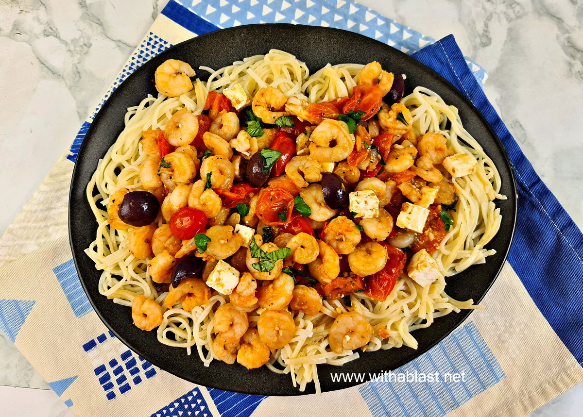 Mediterranean Shrimp Pasta | With A Blast