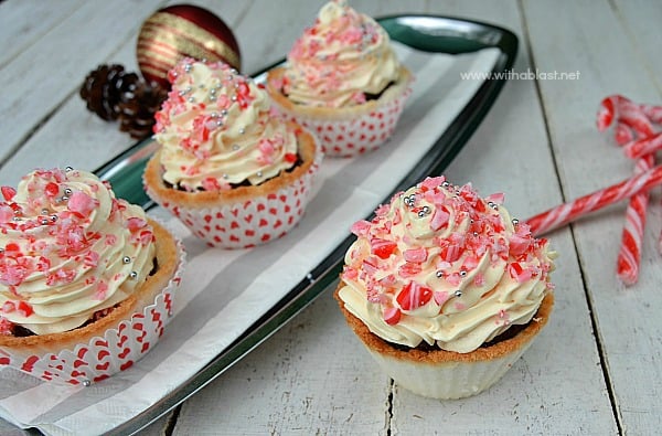 Candy Cane Chocolate Mousse Macaroon Cups | With A Blast