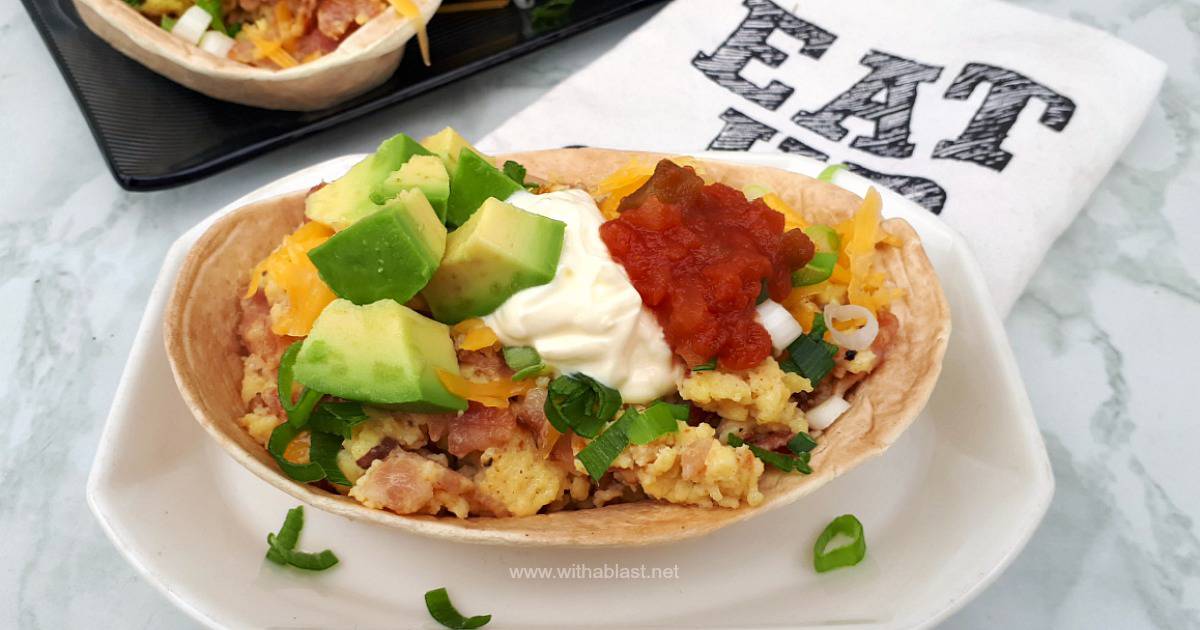 Spicy Bacon And Egg Breakfast Tacos | With A Blast